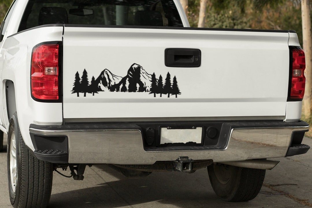 Mountains Scene Decal Mountain Range Decal Mountain and Trees Decal ...