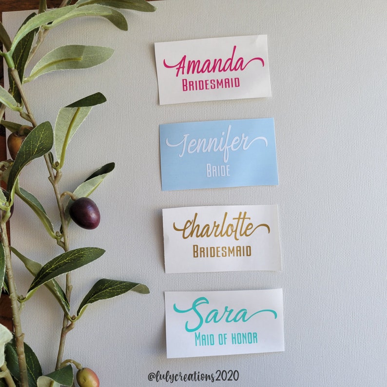 Bachelorette Party Names Vinyl Decal Bridesmaid Names | Etsy