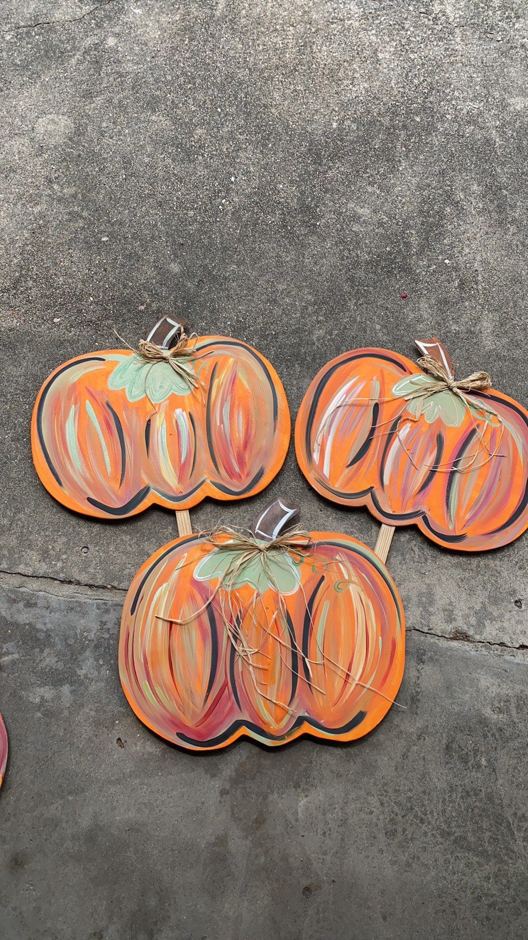 Pumpkin Yard Stakes Can Be Personalized 3 to a Set - Etsy