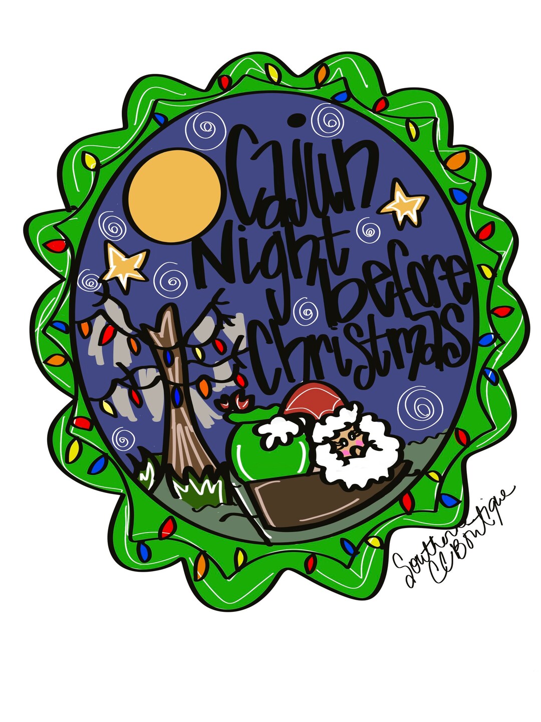 Cajun Night Before Christmas Door Hanger - Etsy