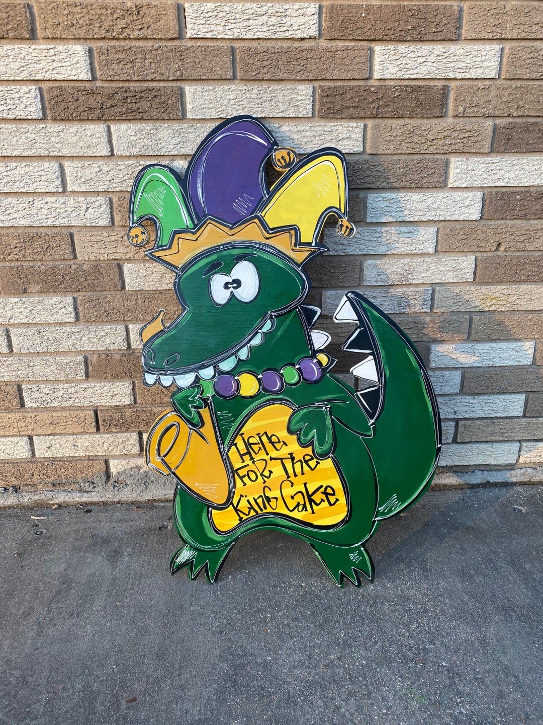 Mardi Gras Gator Yard Stake or Door Hanger - Etsy