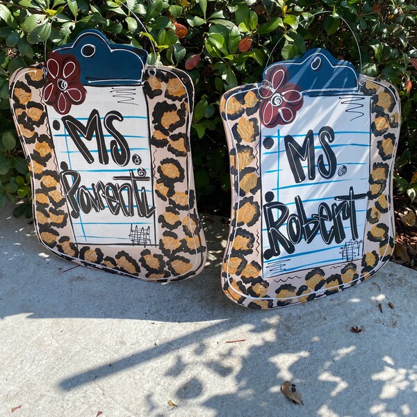 Teacher Door Signs Leopard - Etsy