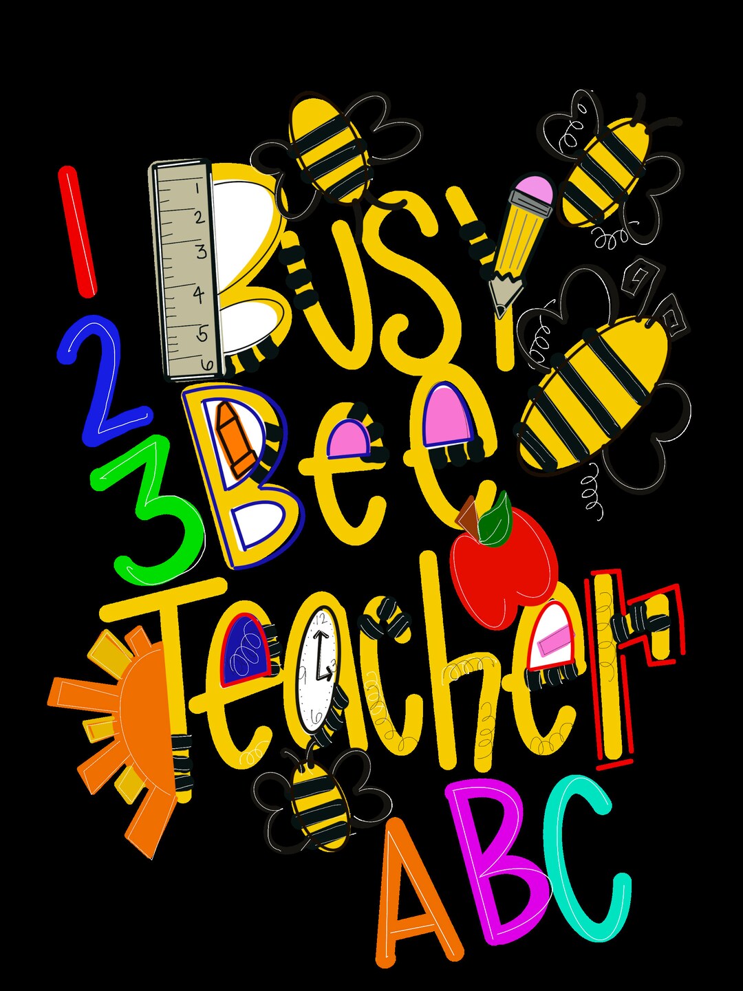 Busy Bee Teacher Png - Etsy
