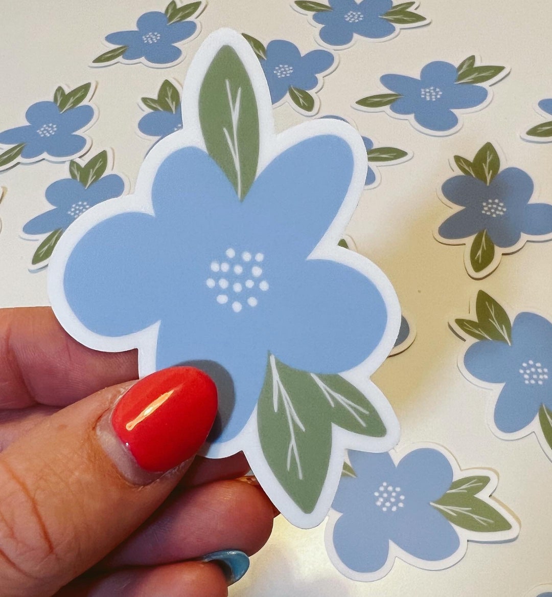 Blue Flower Sticker - Etsy