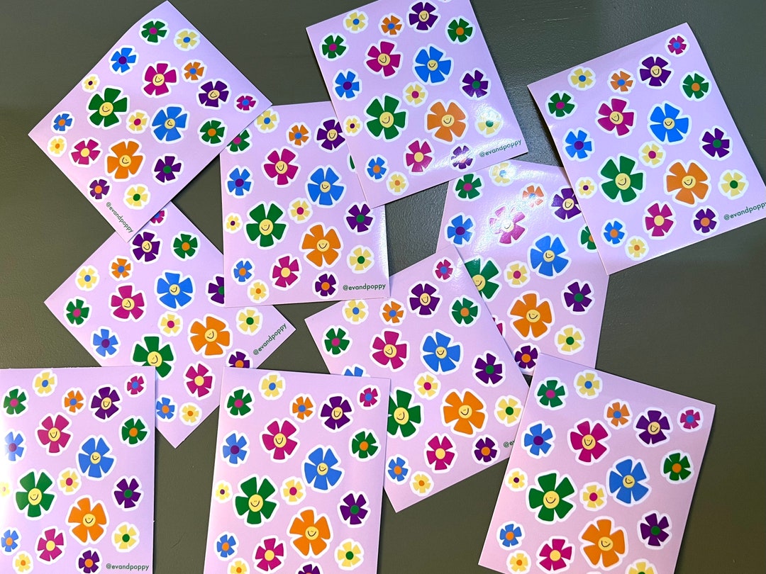 Flower Sticker Sheet - Etsy