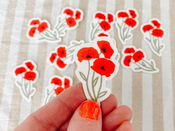 Poppy Sticker | Etsy