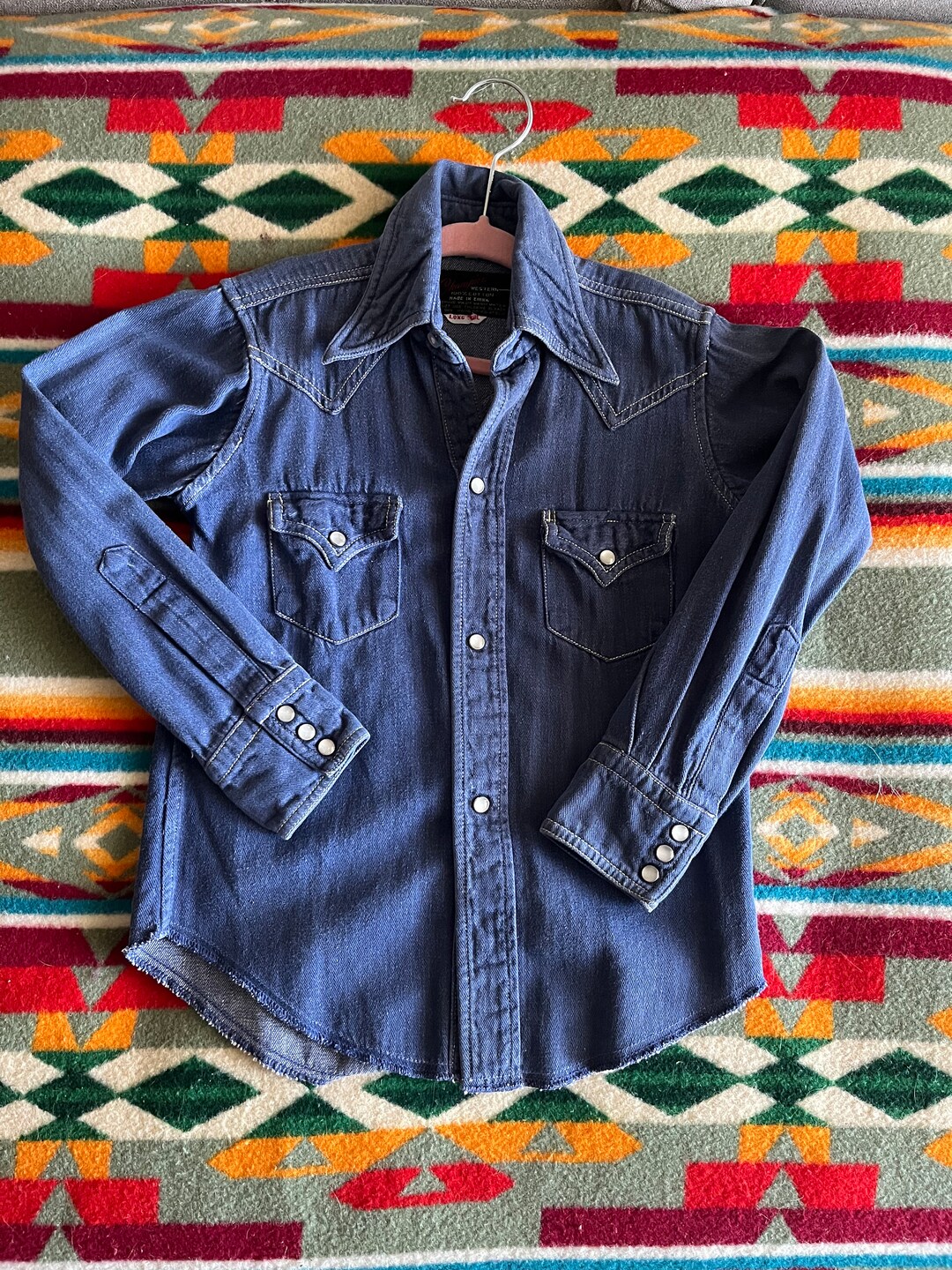Kid’s Vintage Rugged Denim Button-up - Etsy