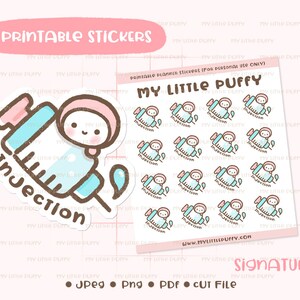 Cute Injection Printable Planner Stickers/ Injection Reminder | Etsy