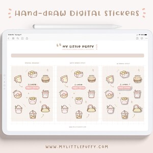 Cute Fast Food Digital Planner Stickers/ Junk Food Digital Stickers ...