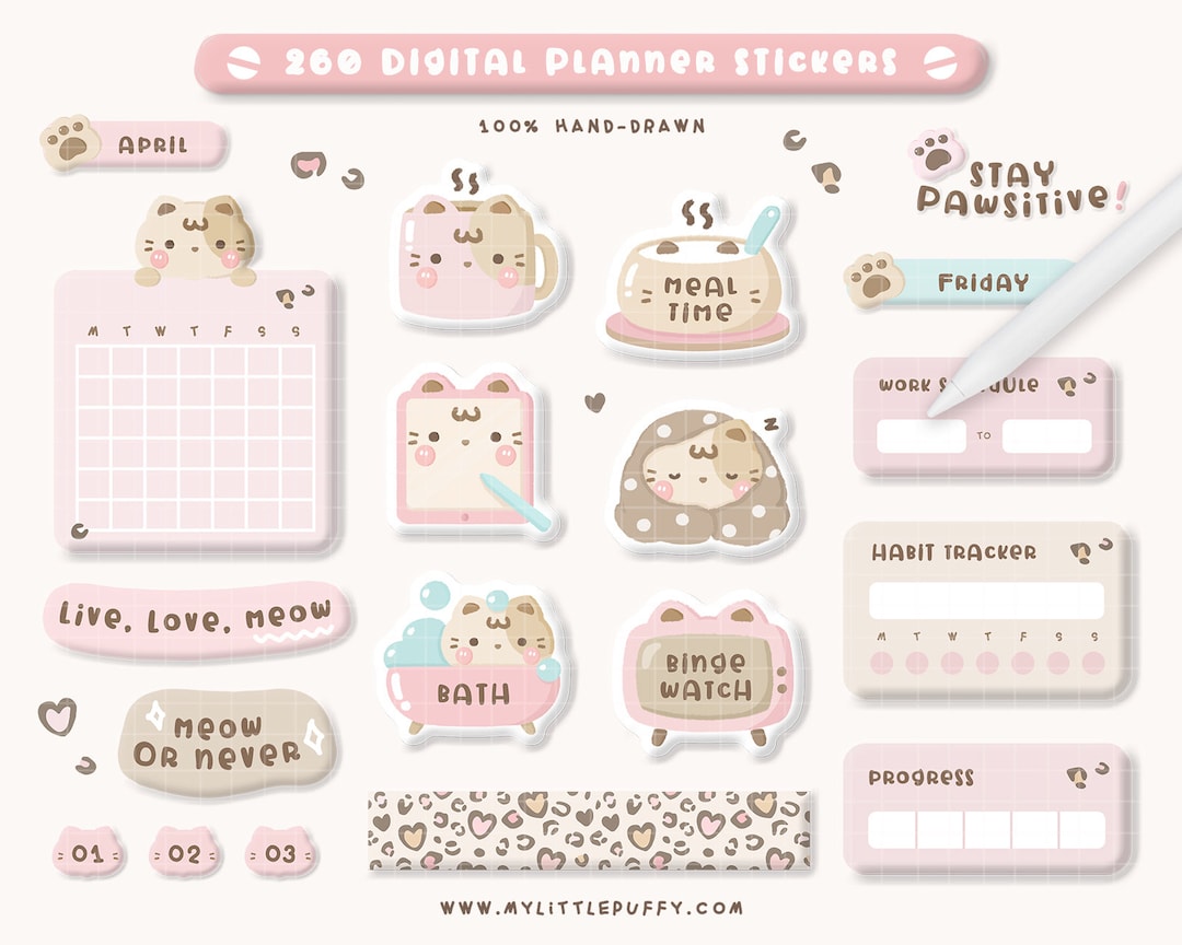 Kawaii Digital Planner Stickers for Goodnotes Planner/ Goodnotes ...