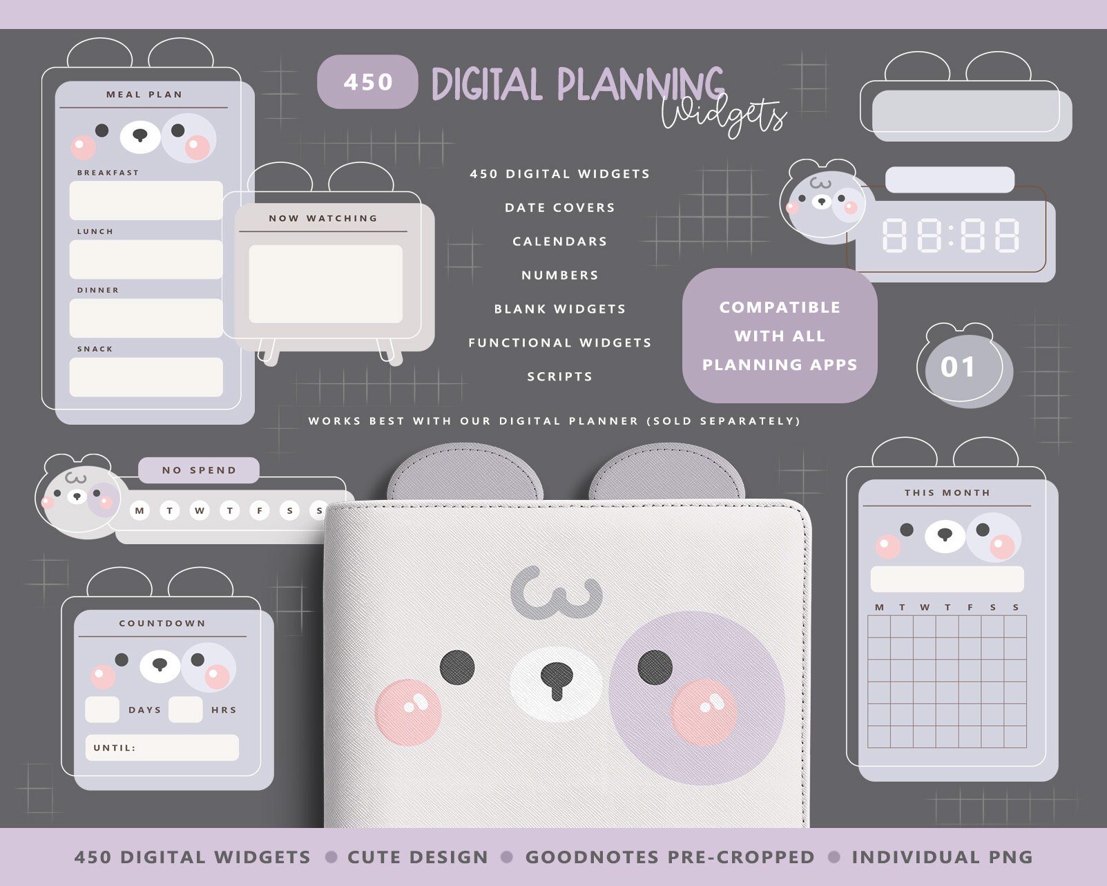 Cute Digital Stickers/ Cute Digital Widgets/ Cute Digital Planner ...
