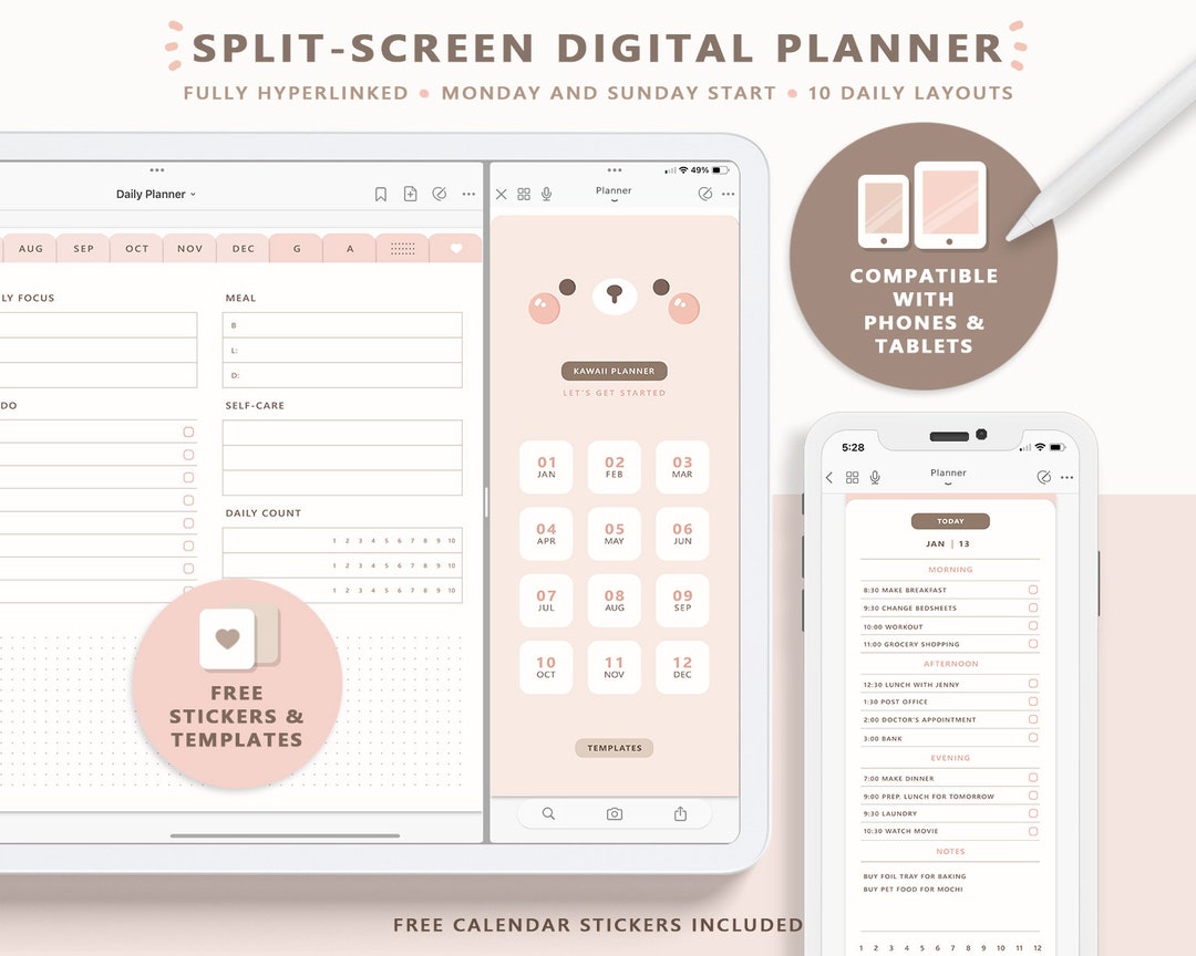 Split-screen Digital Planner/ Digital Planner Pal/ Split-screen Planner ...