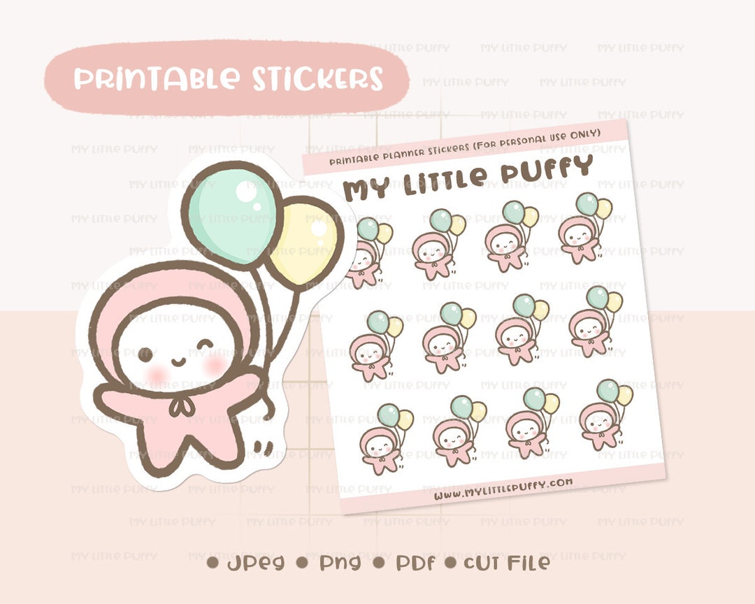 Cute Air Balloon Planner Sticker/ Air Balloon Printable Planner ...