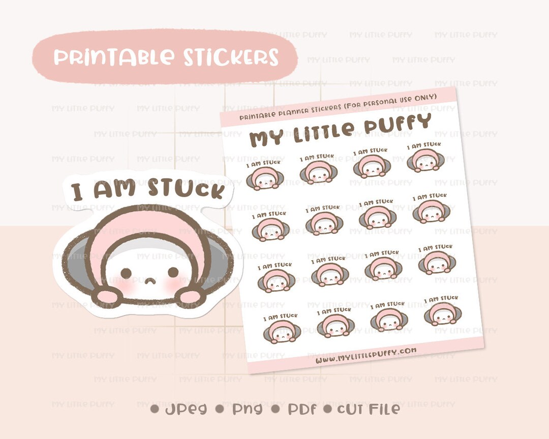 Cute Stuck Printable Planner Sticker/ Work Planner Sticker/ Hand Drawn ...