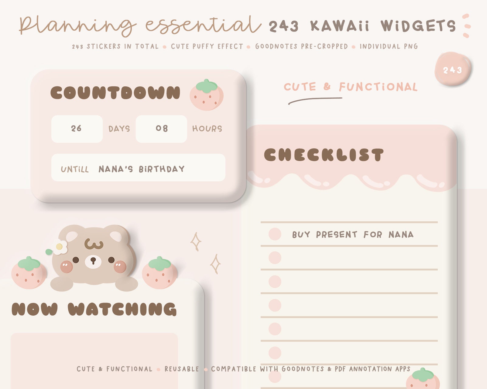 Cute Digital Widgets/ Cute Digital Planner Stickers/ Cute - Etsy