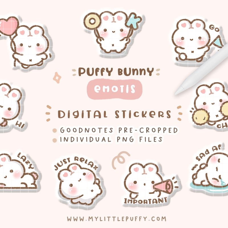 Cute Kawaii Bunny Sticker - Etsy