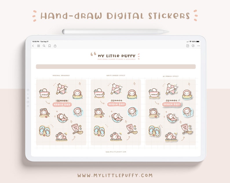 Summer Digital Stickers/ Summer Digital Planner Stickers/ Cute - Etsy