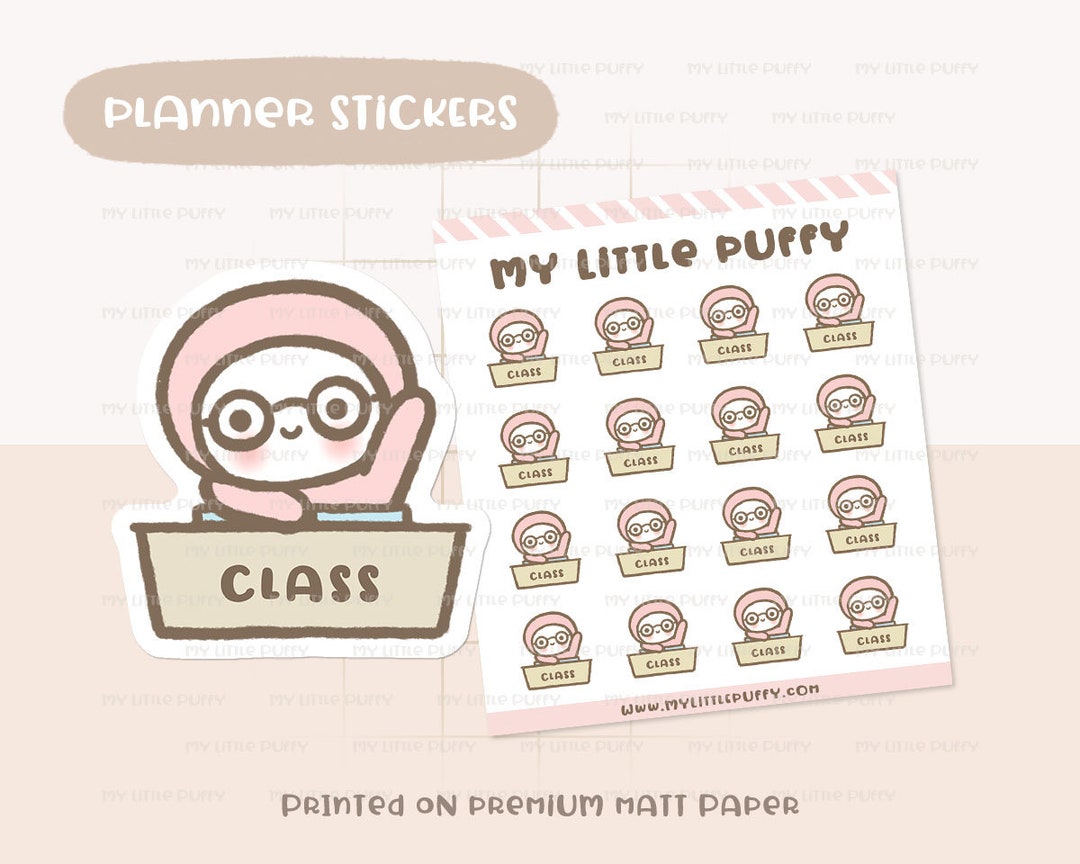 School Class Planner Stickers/ Puffy Planner Stickers/ Study Planner ...