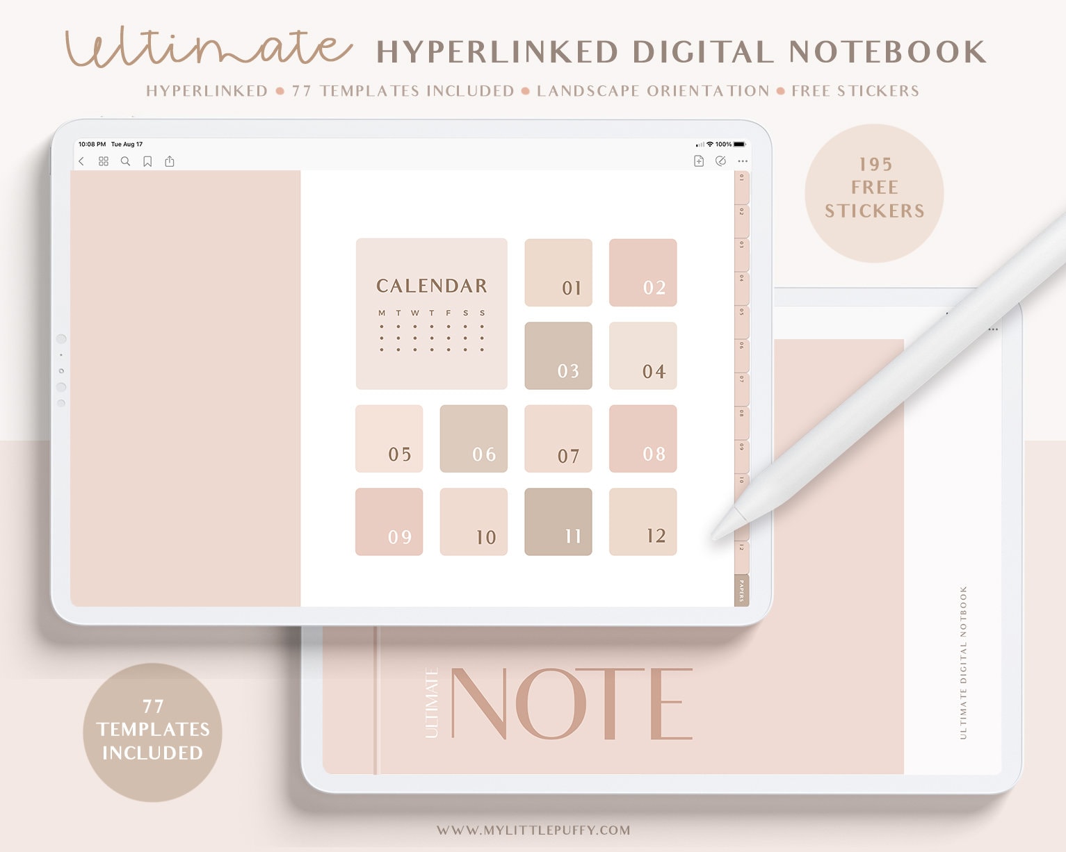 Hyperlinked Digital Notebook Goodnotes/ Digital Notebook With Tabs ...