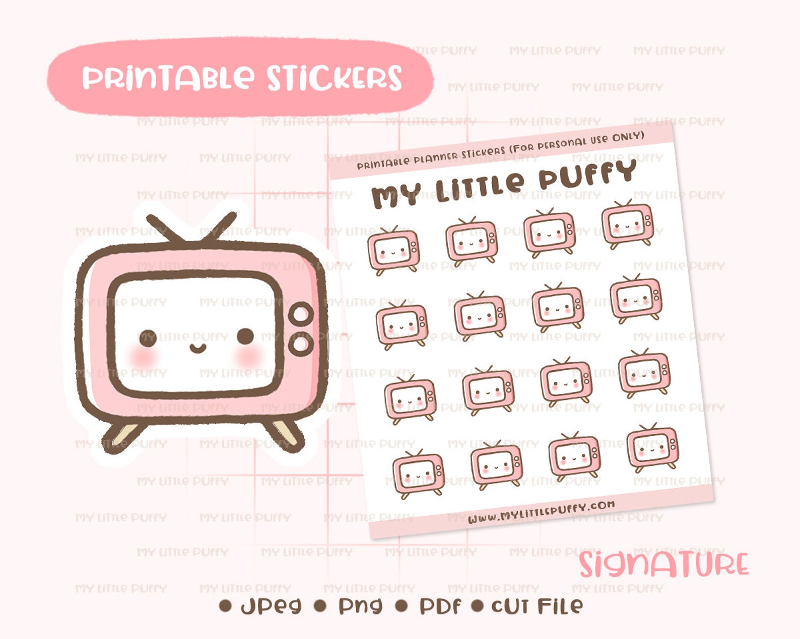 Cute TV Printable Planner Sticker/ TV Planner Sticker/ Binge | Etsy