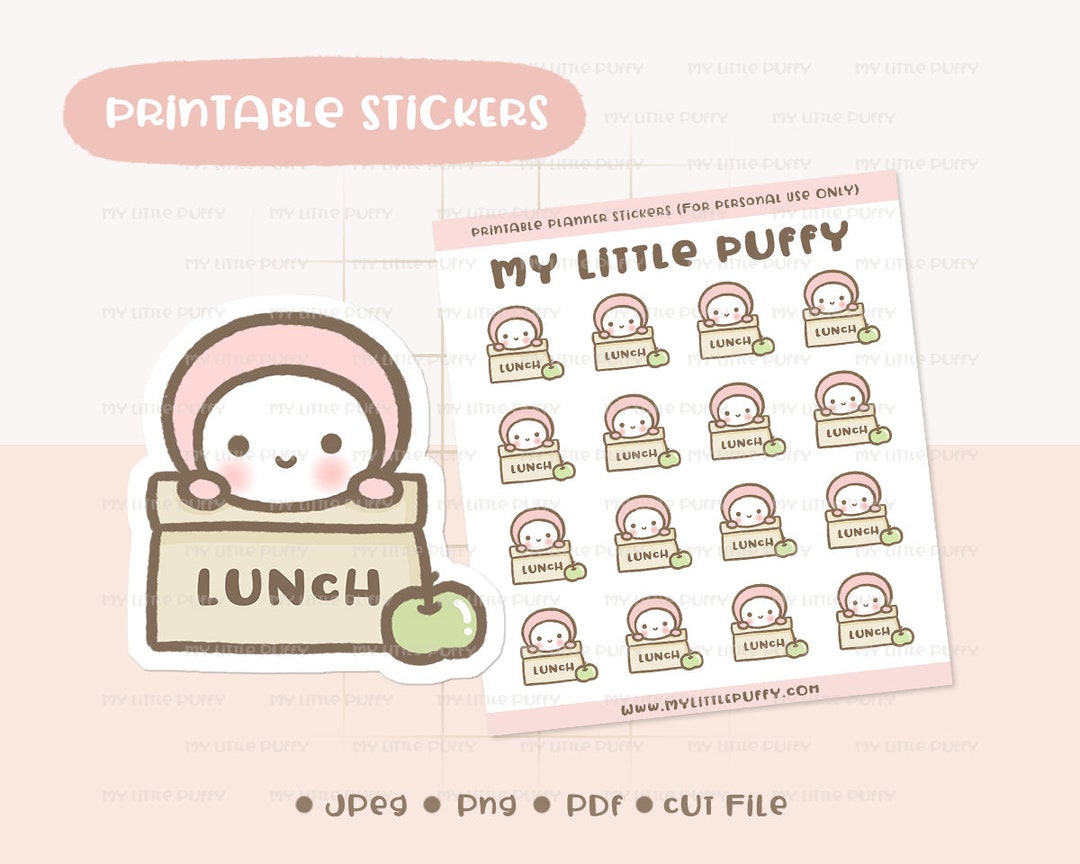 Cute Lunch Printable Planner Sticker/ Lunch Planner Sticker/ Meal ...