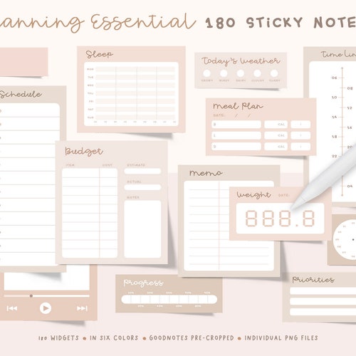Purple Sticky Notes Digital Sticker Book for Goodnotes Planner - Etsy
