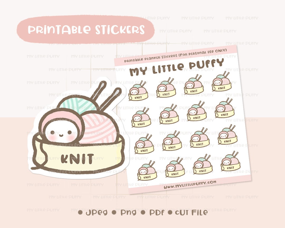 Knitting Printable Planner Sticker/ Knitting Printable Planner Sticker ...