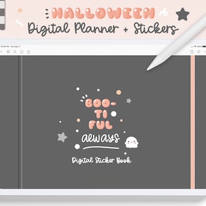 Kawaii Halloween Digital Stickers/ Cute Halloween Digital Planner ...