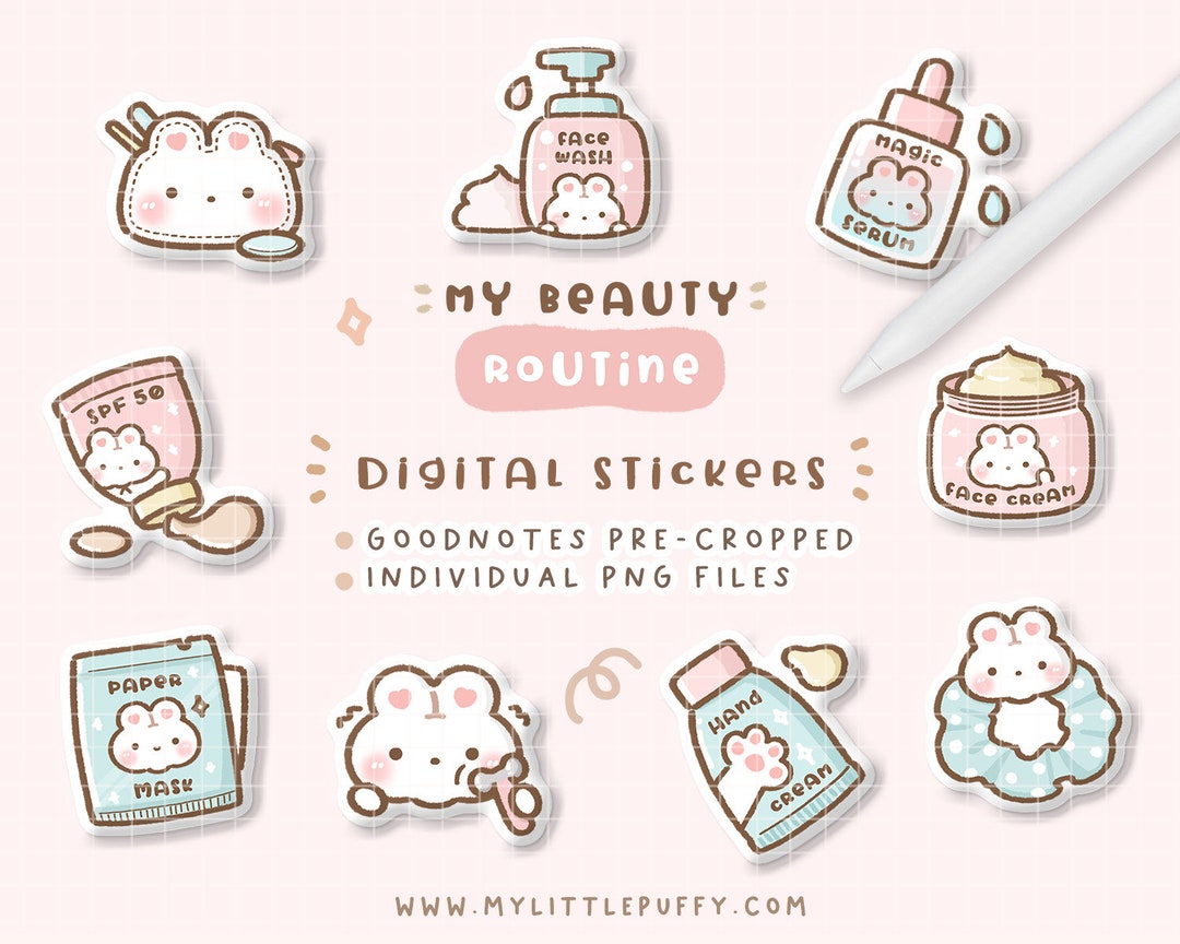 Beauty Digital Planner Stickers for Goodnotes Planner/ Beauty Routine ...