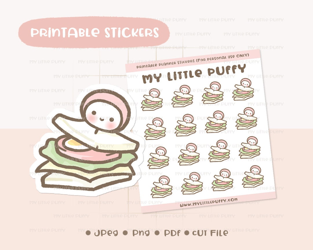 Cute Sandwich Printable Planner Sticker/ Sandwich Planner Sticker ...