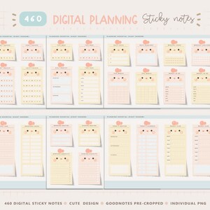 Cute Digital Sticky Notes/ Cute Digital Stickers/ Kawaii Digital ...