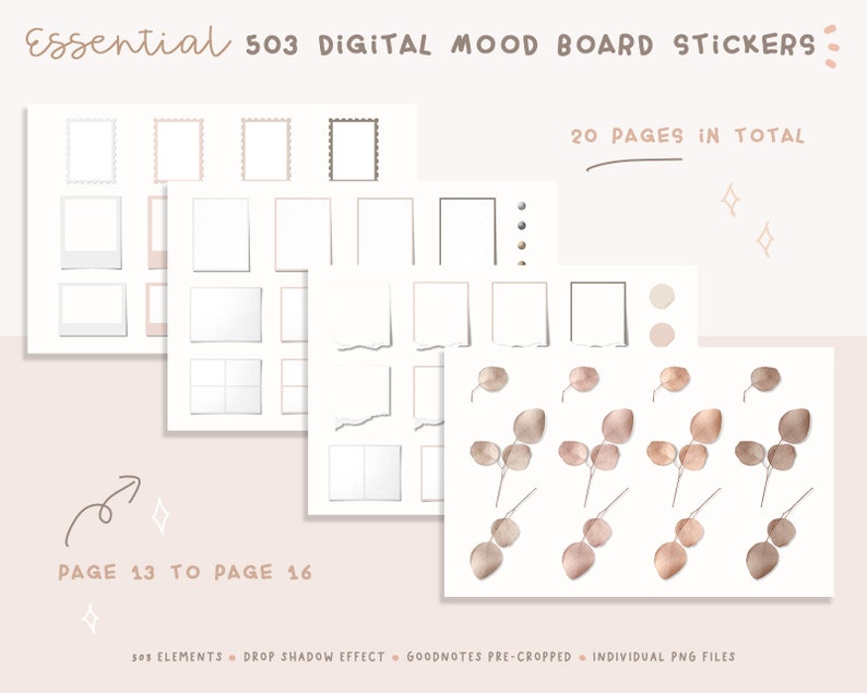 Digital Mood Board Stickers/ Vision Board Digital Stickers - Etsy