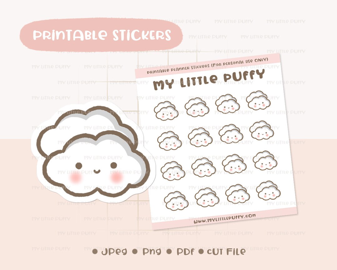 Cute Cloudy Planner Sticker/ Cloudy Printable Planner Sticker/ Weather ...