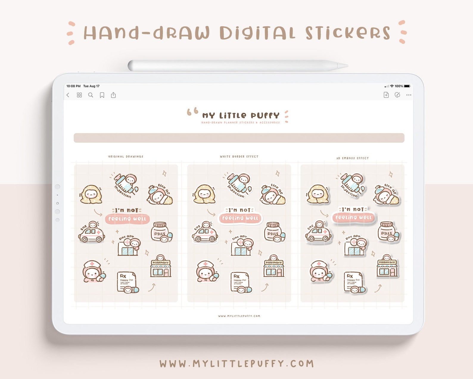 Not Feeling Well Planner Stickers/ Sick Digital Planner | Etsy