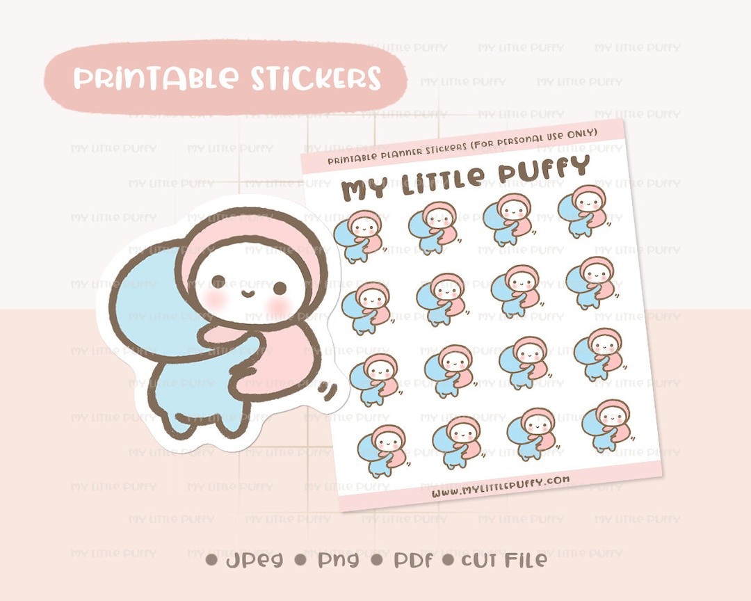 Cute Hugging Planner Sticker/ Couple Printable Planner Sticker ...