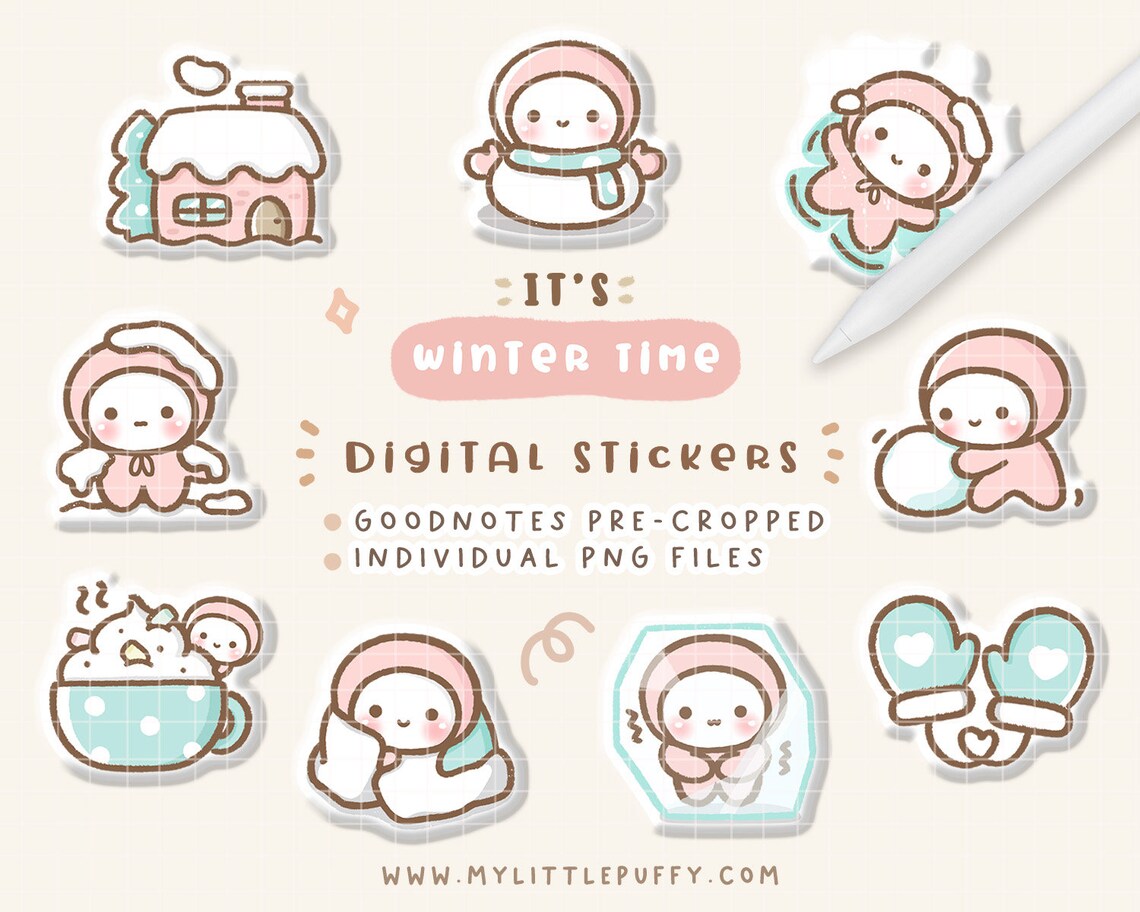 Cute Winter Digital Planner Stickers/ Winter Digital Stickers/ - Etsy
