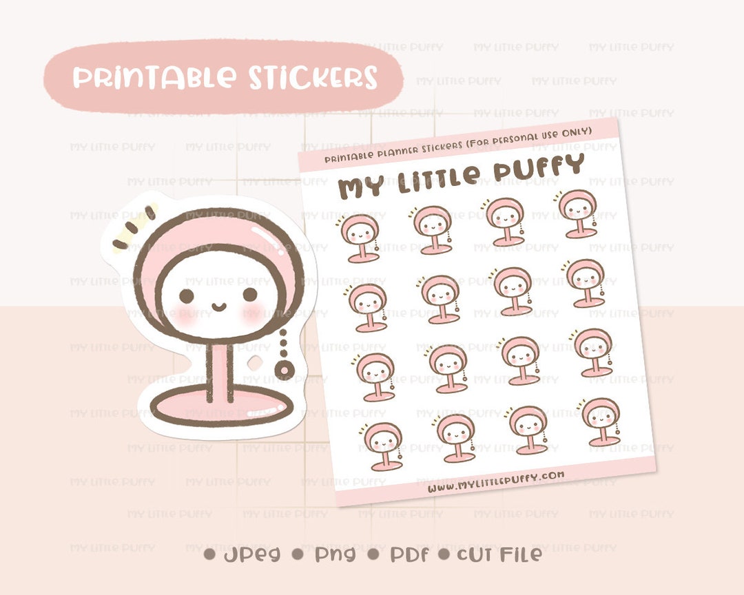 Cute Table Lamp Printable Planner Sticker/ Night Time Planner Sticker ...