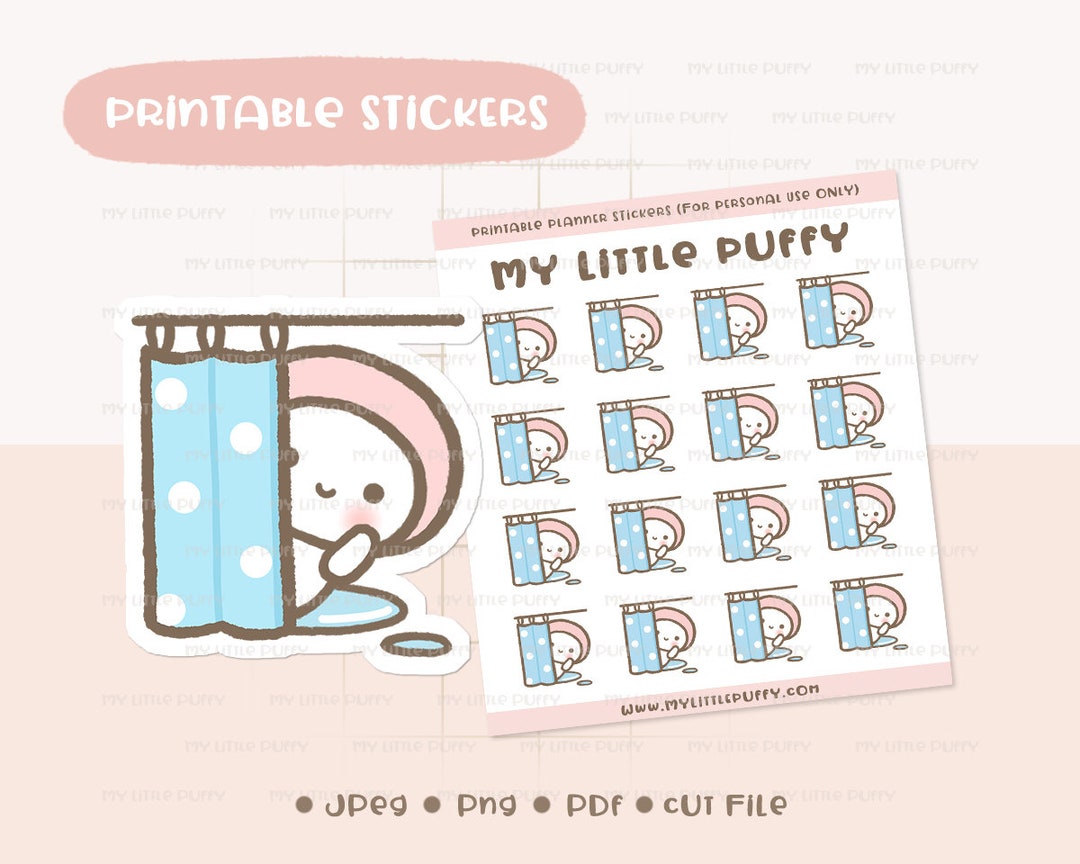 Cute Shower Printable Planner Sticker/ Shower Planner Sticker/ Bathing ...