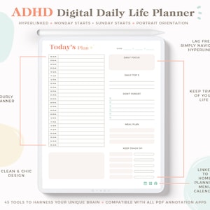 Adhd Digital Planner/ Adults Adhd Planner/ Digital Adhd Planner/ Adults ...