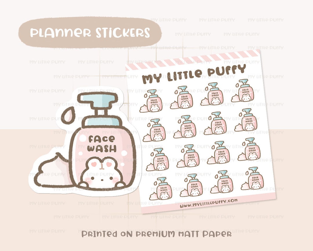 Face Wash Planner Stickers/ Skin Care Planner Stickers/ Spa Planner ...