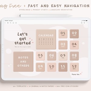 Pink Undated Digital Planner/ Goodnotes Planner/ Daily Digital Planner ...