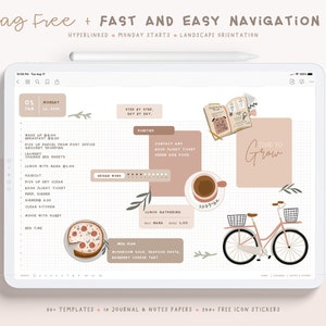 Pink Undated Digital Planner/ Goodnotes Planner/ Daily Digital Planner ...