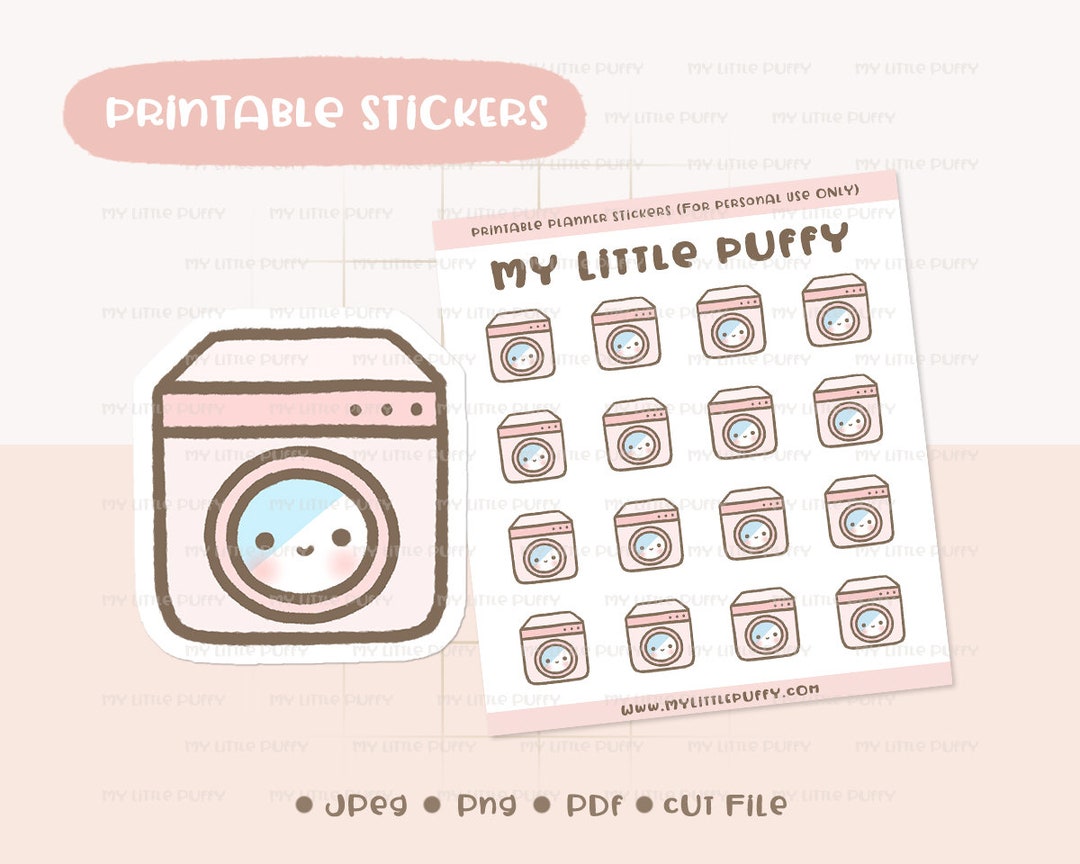 Cute Laundry Printable Planner Sticker/ Laundry Planner Sticker ...