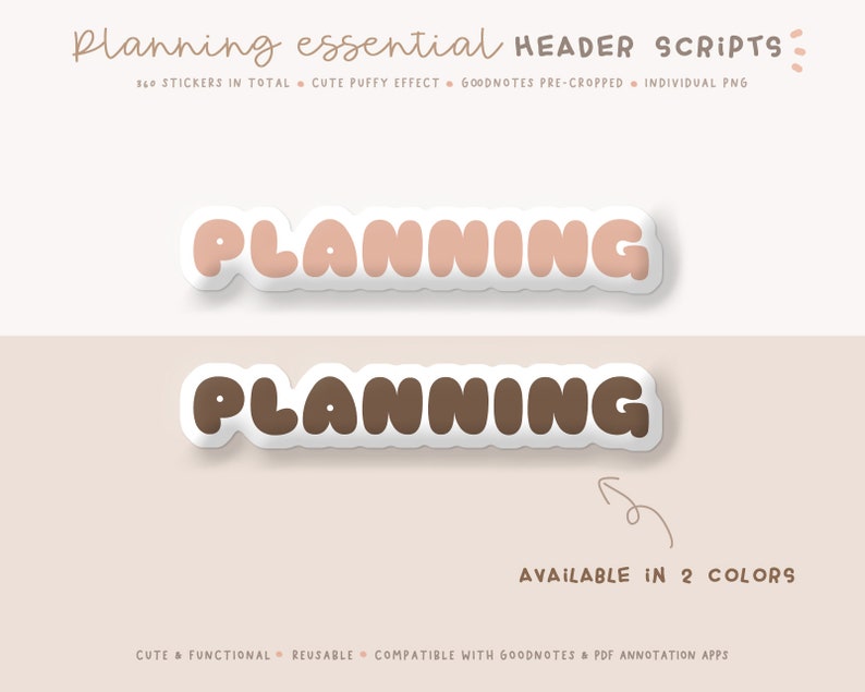 360 Kawaii Planning Scripts/ Cute Digital Planner Script - Etsy