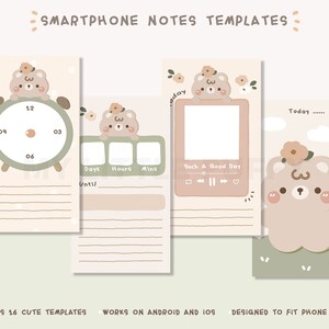 Cute Digital Notes Templates/ iPhone Digital Notes Templates/ Digital ...