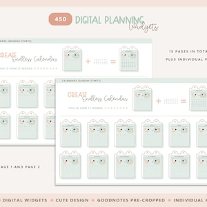 Kawaii Digital Widgets/ Cute Digital Planner Widgets/ Cute Digital ...