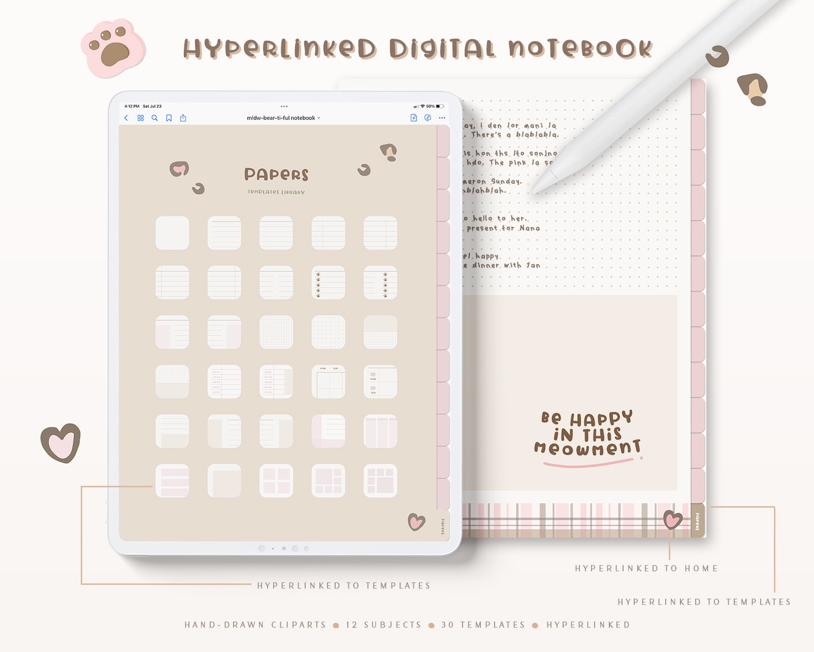 Leopard Digital Notebook Goodnotes/ Digital Notebook With Tabs/ Digital ...