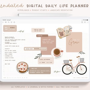 Pink Undated Digital Planner/ Goodnotes Planner/ Daily Digital Planner ...