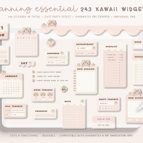 Cute Daily Life Digital Planner Stickers for Goodnotes - Etsy