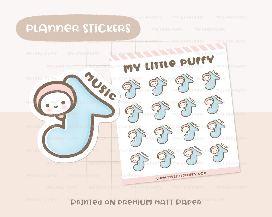 Music Planner Stickers/ Sound Track Planner Stickers/ Social Media ...